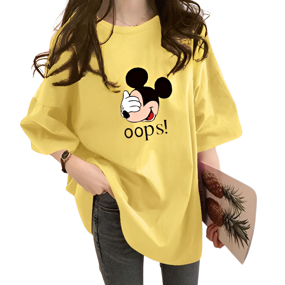 Jual Kaos Wanita Mickey Mouse Head Oops! Bahan Cotton Combed 30s ...