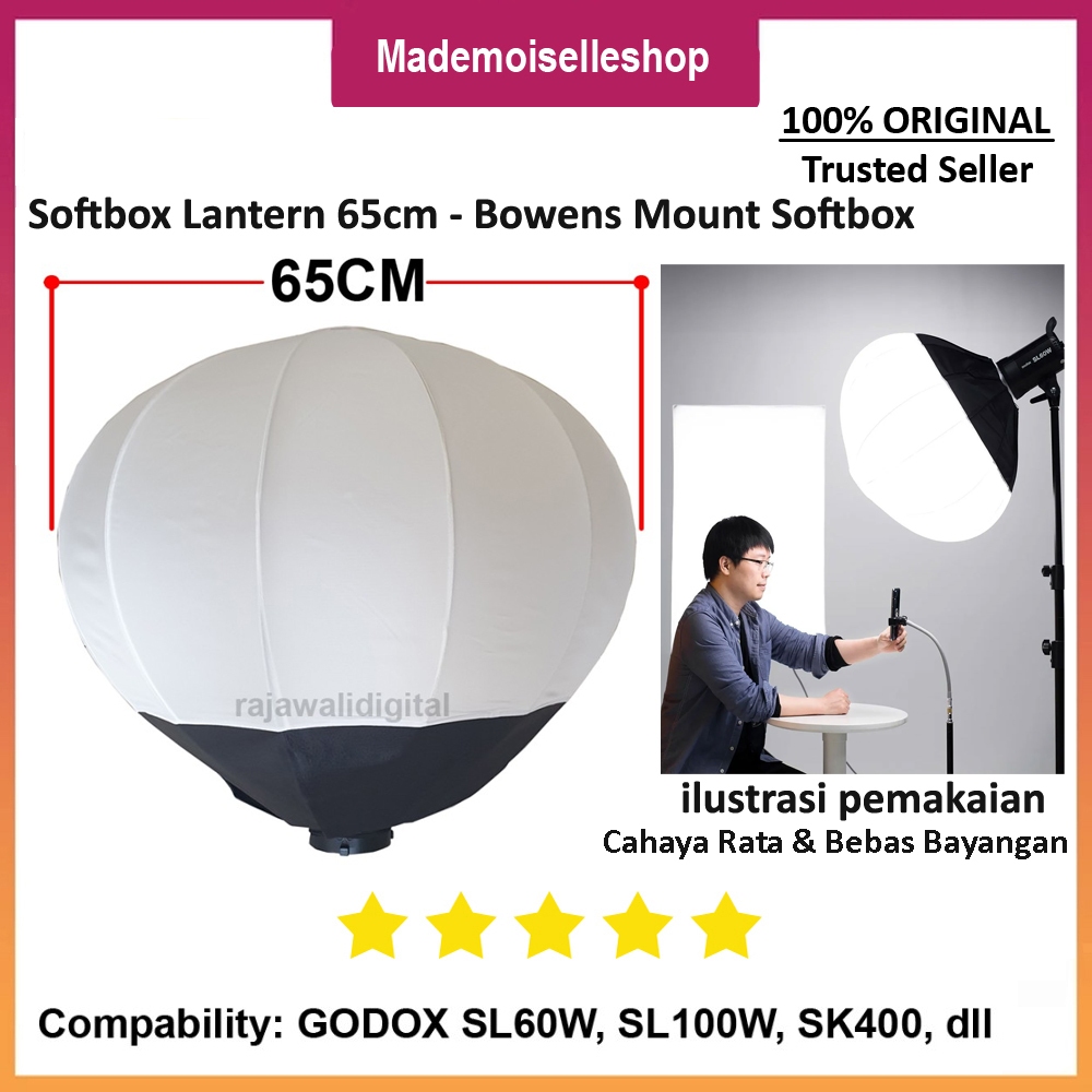 Jual Lantern Softbox LBW-65 - Bowens Mount Softbox for Godox SL60W ...