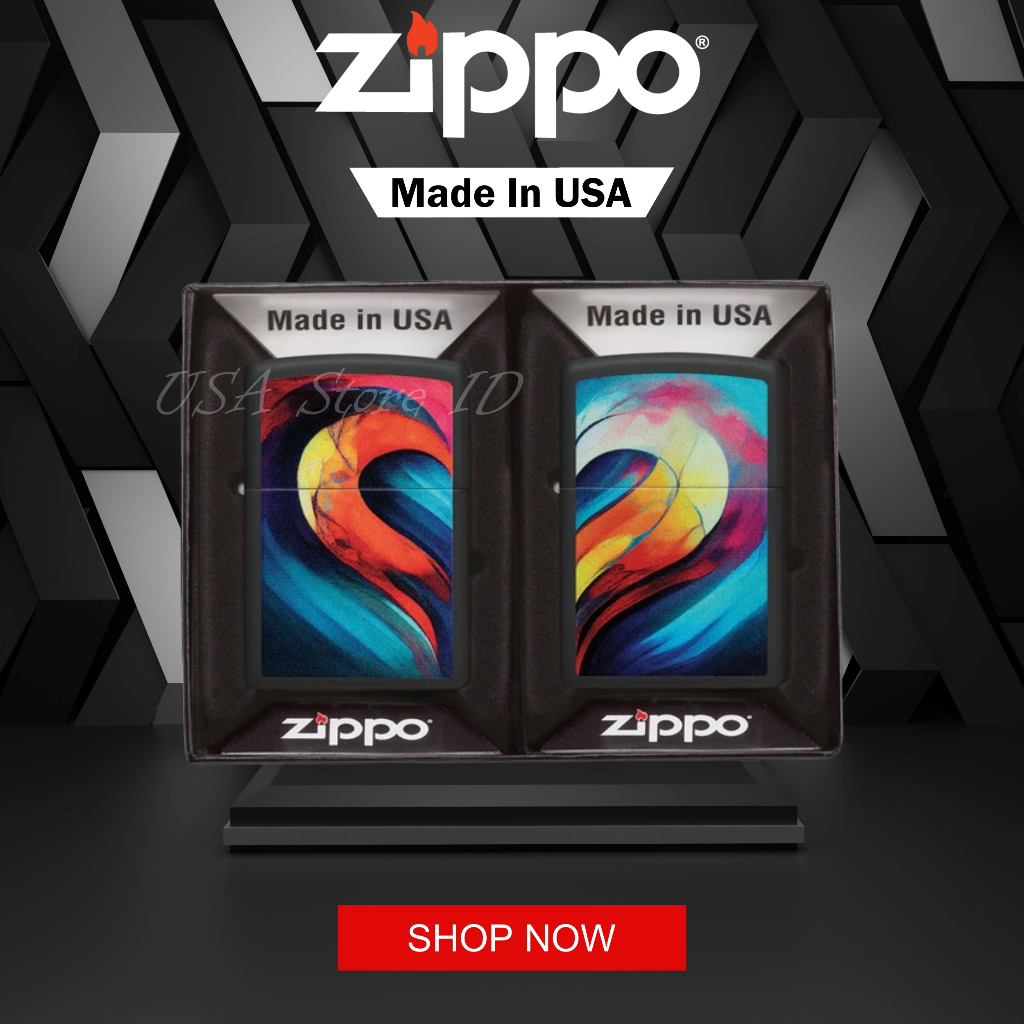 Jual Zippo Whole Heart Lighter Set 46154 Original Made In USA | Shopee Indonesia