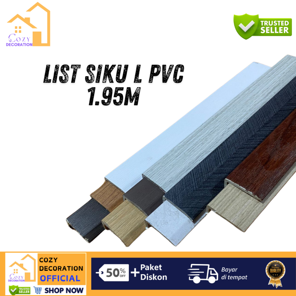 Jual [ PROMO ] LIST WPC 1.95 METER | LIST SIKU L WPC | LIST WALL PANEL ...