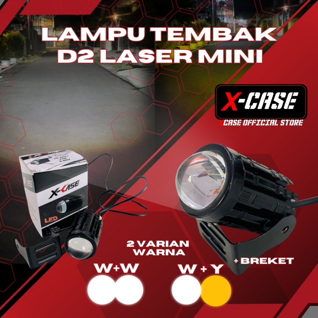 Jual X-Case Lampu Tembak D2 Laser Mini Xcase 2 Warna High Low Universal ...