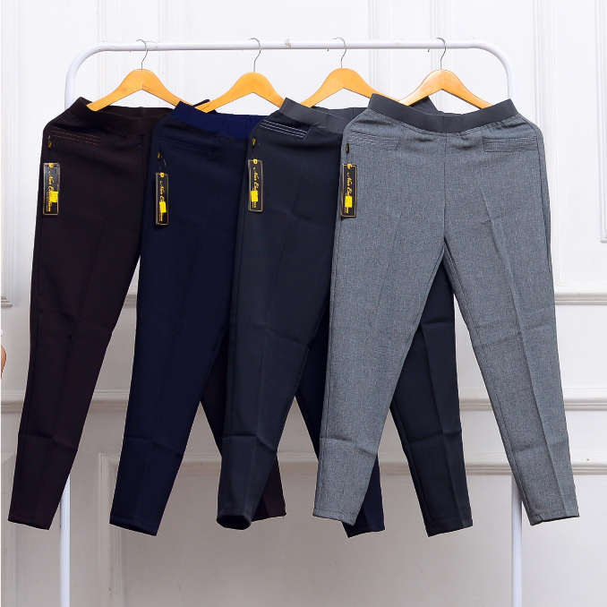 Jual Celana Kerja Wanita Kantor Pinggang Karet Highwaist Jumbo Big Size Oversize Premium Ukuran ...