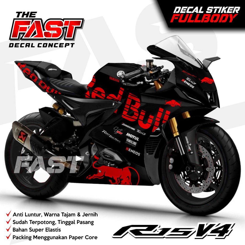 Jual Decal R15 V4 Sticker Striping Fullbody Redbull TERBARU Decal ...