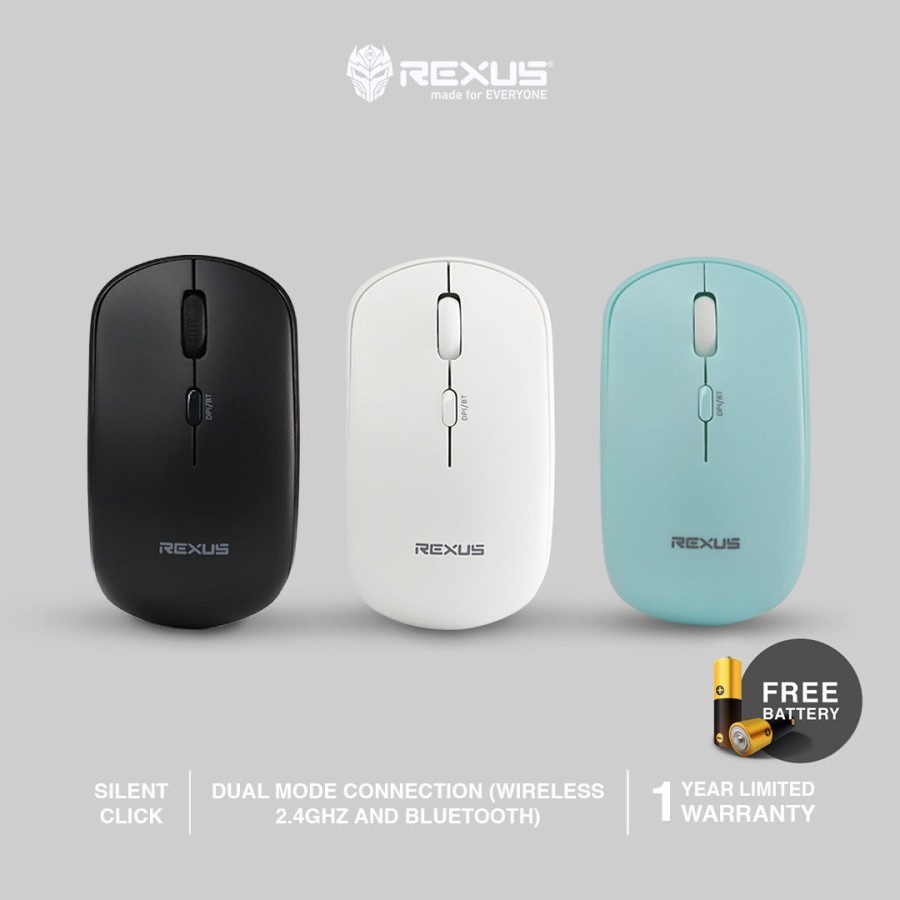 Jual qb 100 Rexus Mouse Wireless Bluetooth Office QB100 4D Silent Click ...