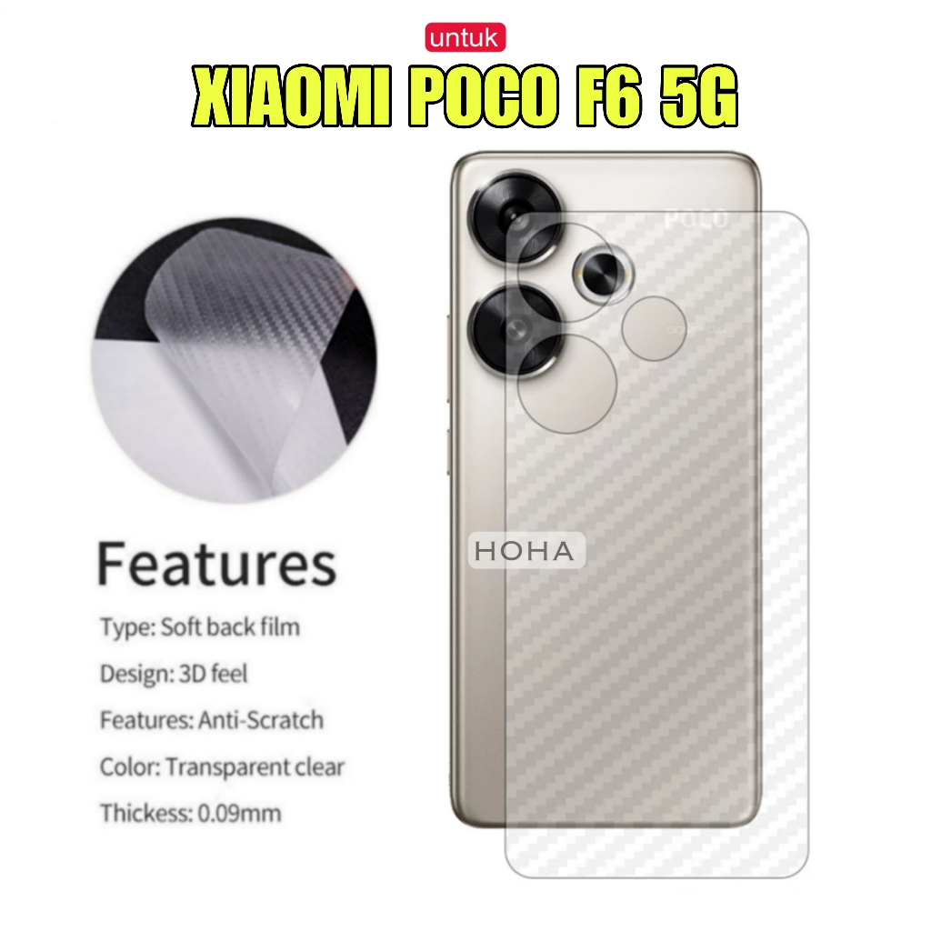 Jual New Garskin Carbon For POCO F6 5G | POCO F6 PRO 5G Premium Skin ...