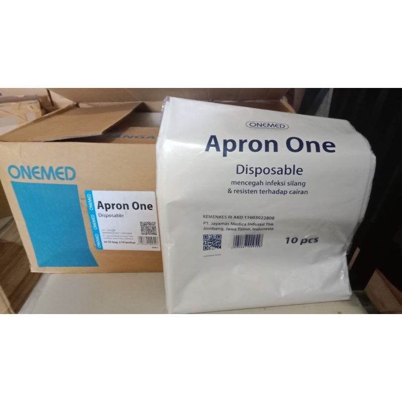 Jual Apron One / Celemek Plastik ONEMED harga per bag isi 10 pcs ...