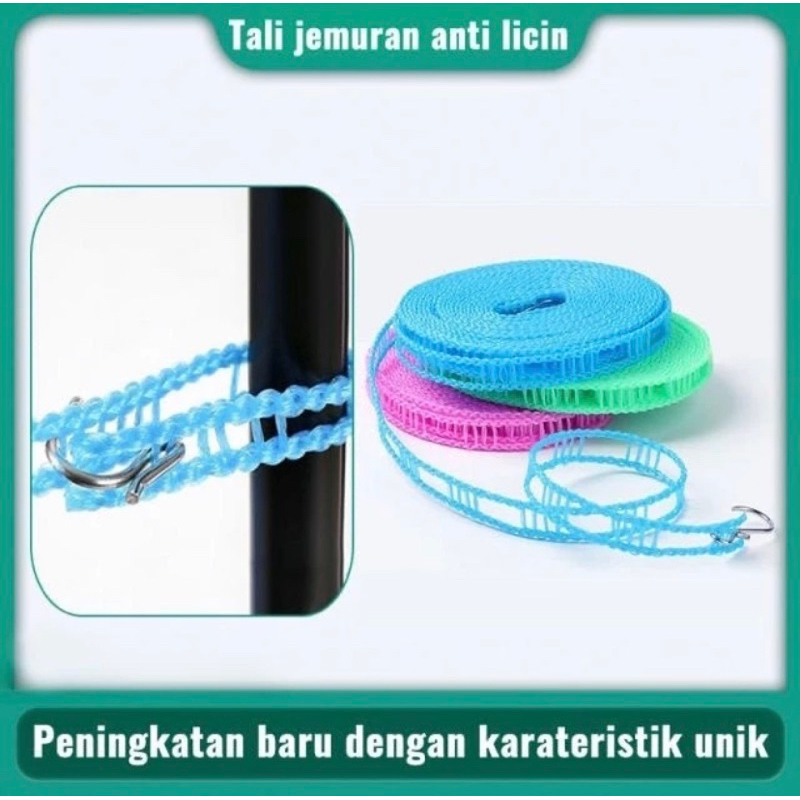 Jual TALI JEMURAN PAKAIAN 5 METER PRAKTIS TALI GANTUNGAN JEMURAN BAJU ...