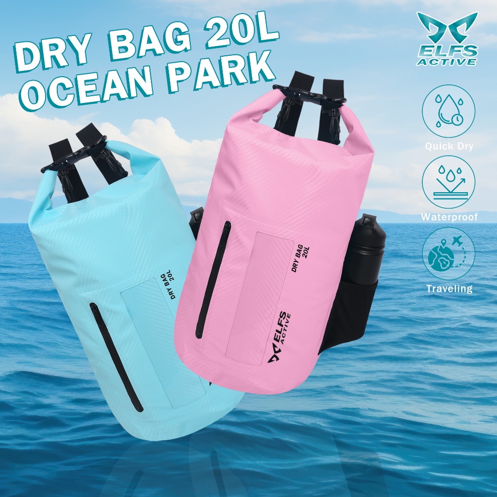 Jual Elfs Active Dry Bag Ocean Pack 20L Waterproof Container Extra Pocket | Shopee Indonesia