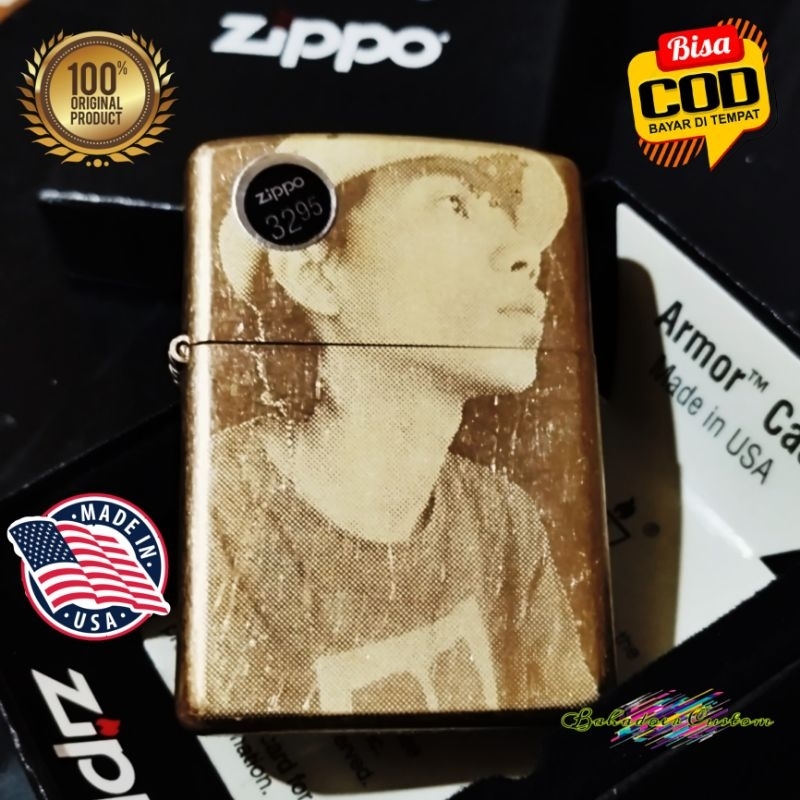 Jual KOREK API ZIPPO ORIGINAL USA VINTAGE GOLD DUST MOTIF GRATIS ...