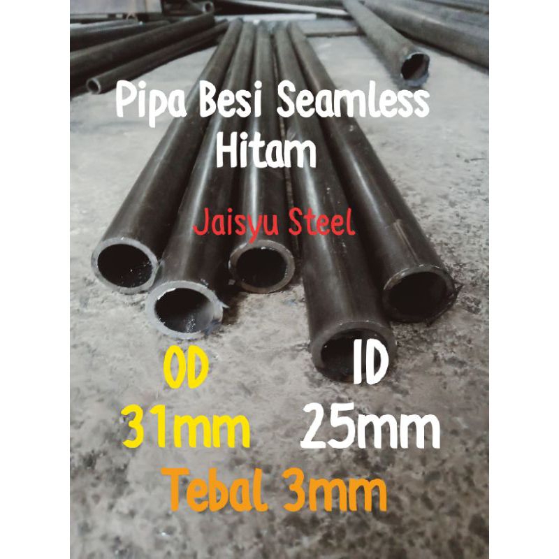 Jual Pipa Besi Seamless Hitam OD 31mm ID 25mm tebal 3mm panjang 20cm | Shopee Indonesia