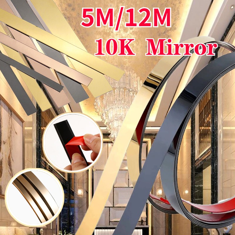 Jual 12M List Plat Strip Mirror Gold list plat strip mirror stainless ...
