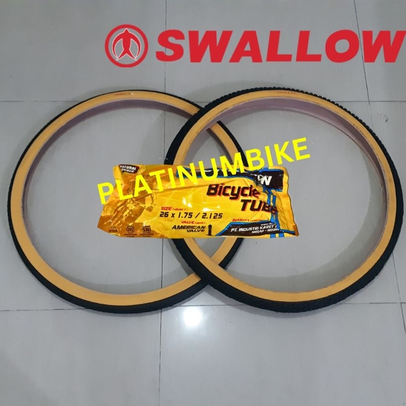 Jual PAKET Ban Luar Ban Dalam Sepeda Ukuran 26 x 1.75 SWALLOW | Shopee Indonesia