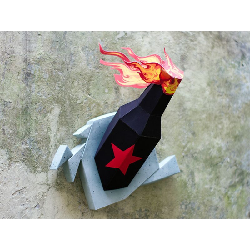 Jual Lembaran pola papercraft DIY karakter unik MOLOTOV COCKTAIL (2SC ...