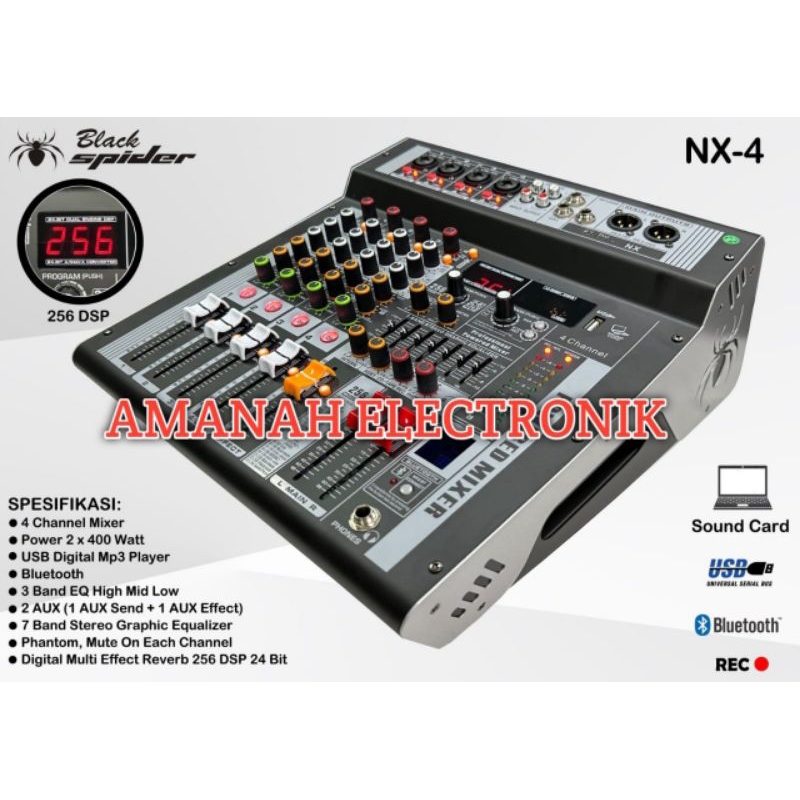 Jual Power Mixer Black Spider NX 4 Original Power Mixer 4 Channel Garansi 1 Tahun | Shopee Indonesia