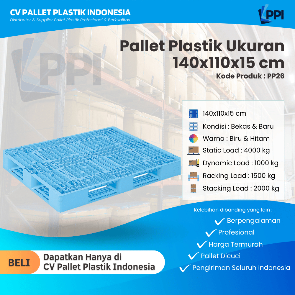 Jual Pallet Plastik Bekas/Baru Ukuran 140x110x15 cm – PP26 / Pallet ...