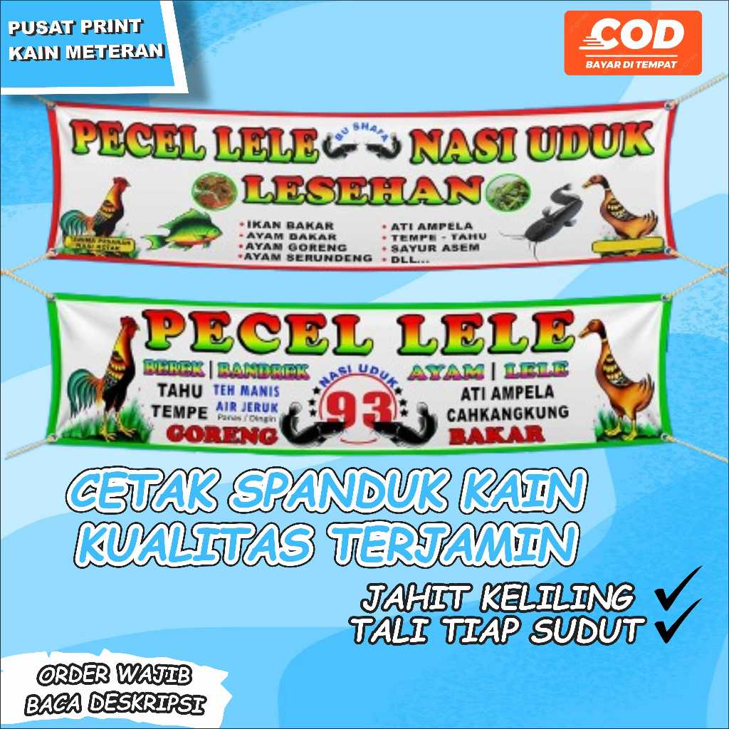 Jual SPANDUK BANNER KAIN WARUNG MAKAN PECEL LELE PECEL AYAM BUBUR ...