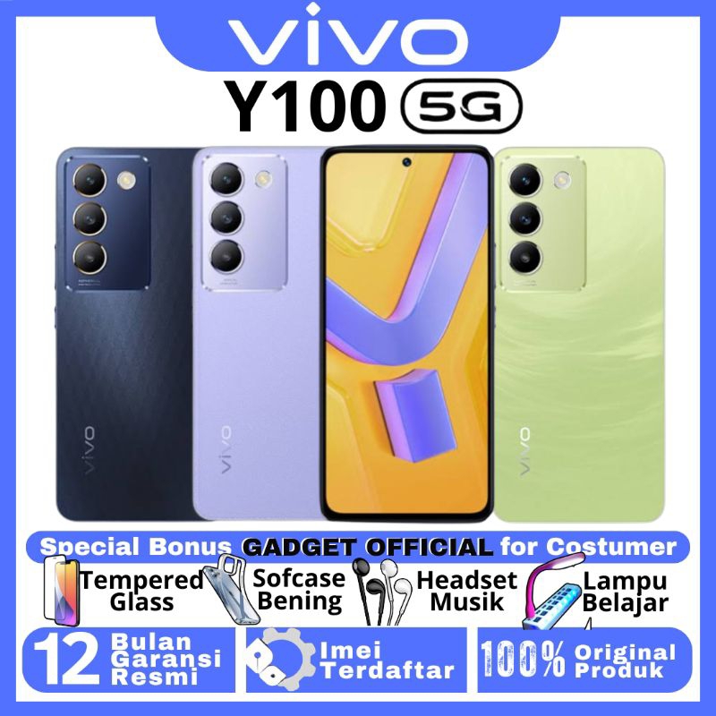 Jual HP VIVO Y100 5G | Y100 4G 8/128GB - 8/256 GB RAM UPTO 16GB 100% ...