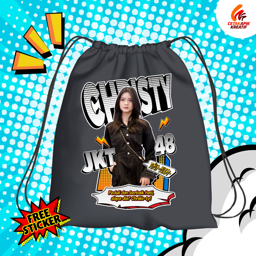 Jual (Free sticker + Gantungan kunci)TAS SERUT STRING BAG MEMBER JKT 48 ...
