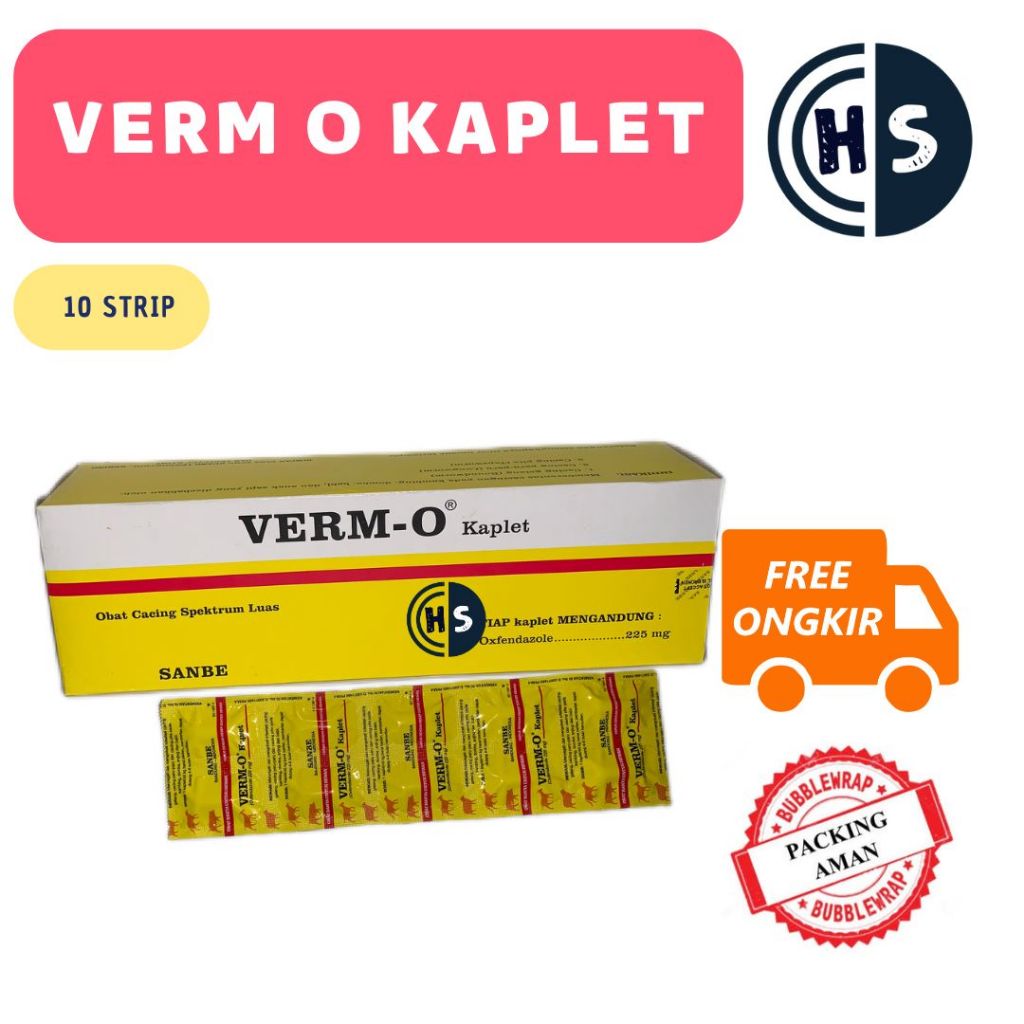Jual VERM O KAPLET 1 BOX (10 STRIP @10 KAPLET) - Obat Cacing Kambing ...