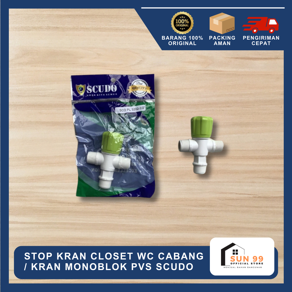 Jual Stop Kran Closet WC Cabang / Kran Monoblok PVS SCUDO | Shopee ...