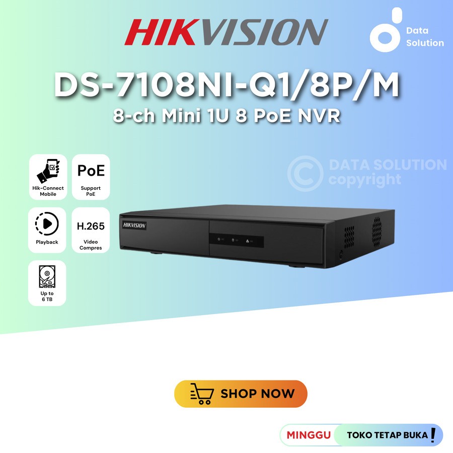 Jual Hikvision NVR DS-7108NI-Q1/8P/M 8-ch Mini 1U 8 PoE NVR | Shopee ...