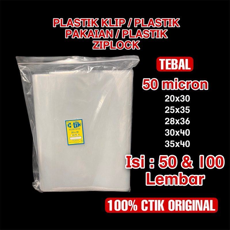 Jual Plastik Klip Tebal 05 / Plastik Baju / Plastik ctik 50 micron ...