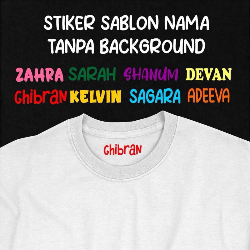 Jual Sticker Label Nama Kain Baju Isi 50Pcs Kaos Sablon Setrika Sticker ...