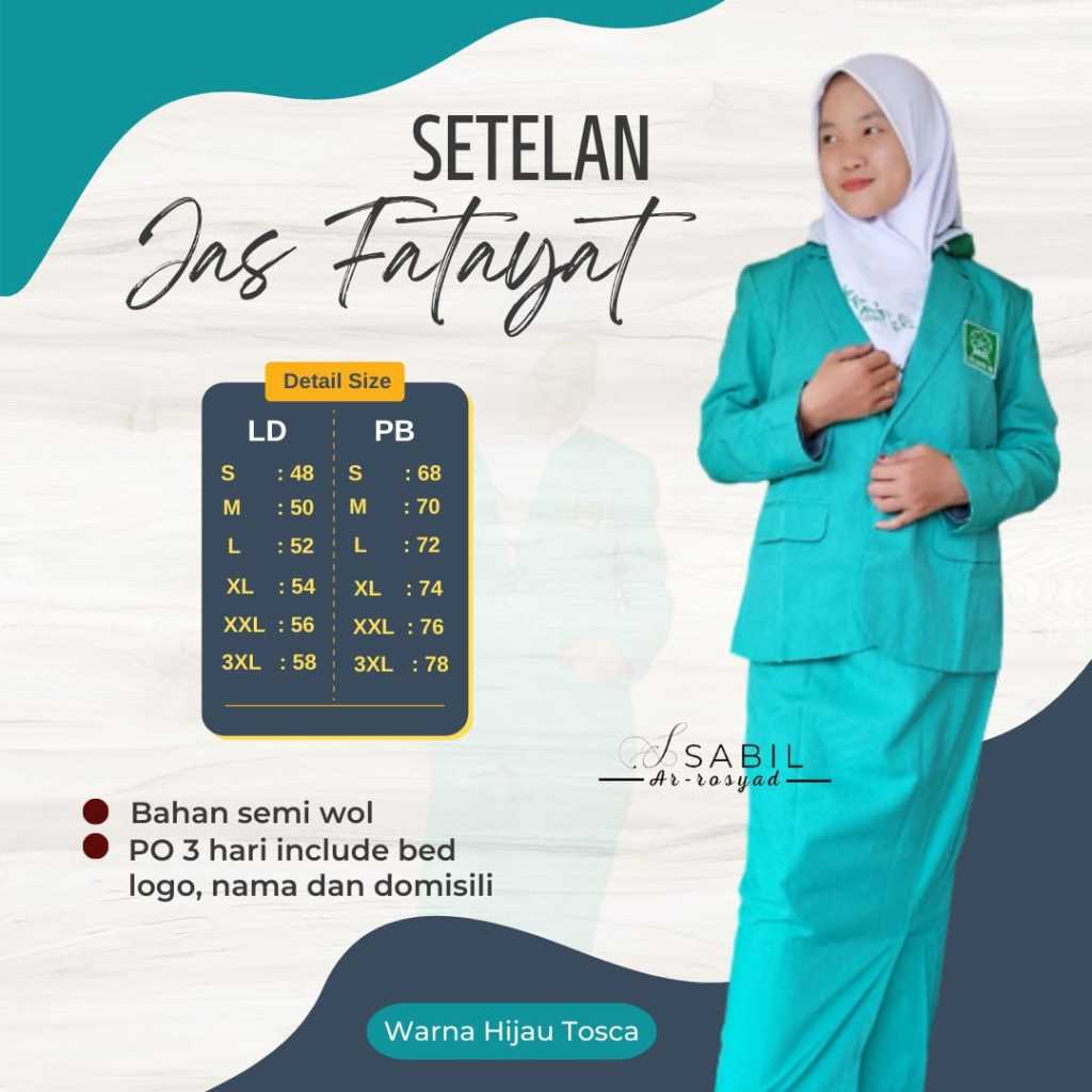 Jual JAS FATAYAT NASIONAL SATU SET JAS WANITA RESMI FATAYAT NU Setelan ...