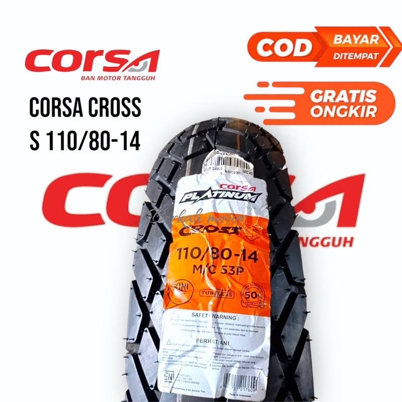 Jual ban luar tubelles corsa cross s 110 80 14 adv pcx160 | Shopee ...