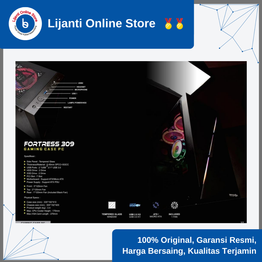 Jual Computer Case Gaming Imperion Fotress 309 / PC Case Gaming Imperion Fortress 309 | Shopee ...