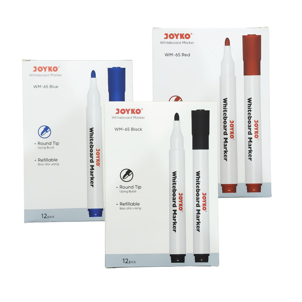 Jual 1 LSN / 12 Pcs Spidol Papan Tulis Whiteboard Joyko WM-65 | Shopee Indonesia