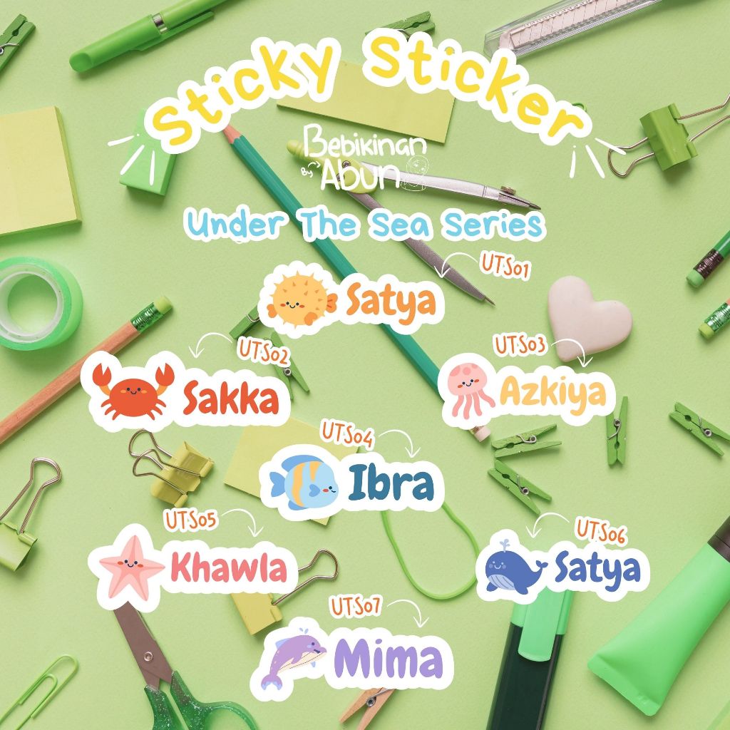 Jual Sticker Nama Custom| Sticker Label Nama | Sticker Anti Air ...
