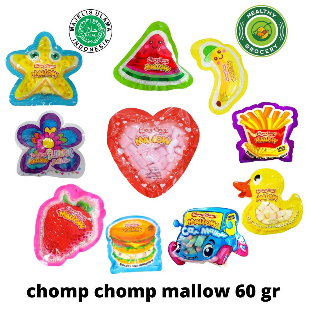 Jual Chomp Chomp Mallow Karakter 60gr All Varian | Shopee Indonesia