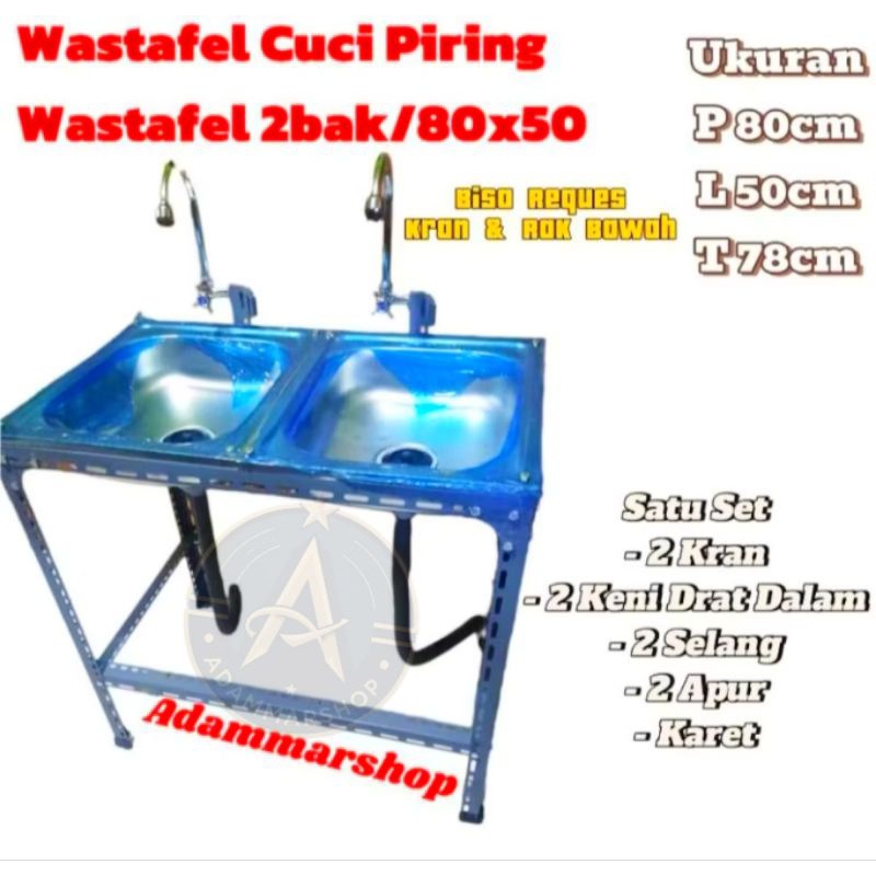 Jual wastafel portabel/bak cuci piring portable 2bak/80x50 | Shopee ...