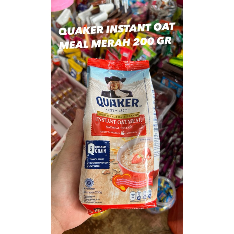 Jual QUAKER INSTANT OATMEAL 200 GR MERAH | Shopee Indonesia