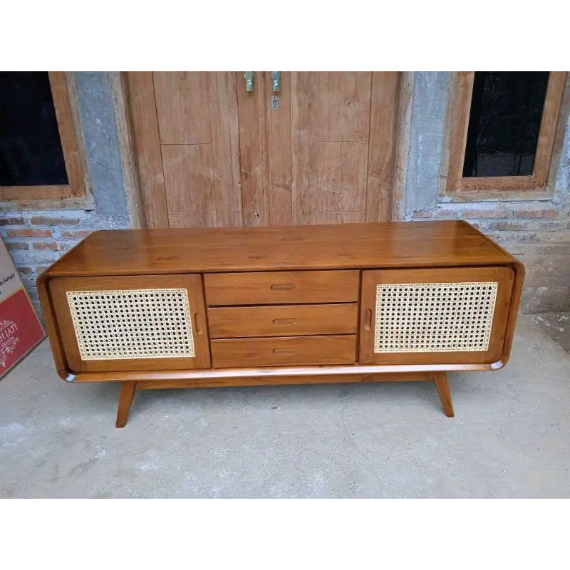 Jual Buffet bufet bifet tv ready 150 200 cm meja kayu jati rotan rattan ...