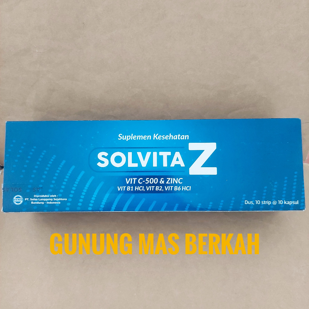 Jual SOLVITA Z VIT C 500 dan ZINC VIT B1 HCL VIT B2 VIT B6 HCL BOX ISI 100 KAPSUL - Daya tahan ...