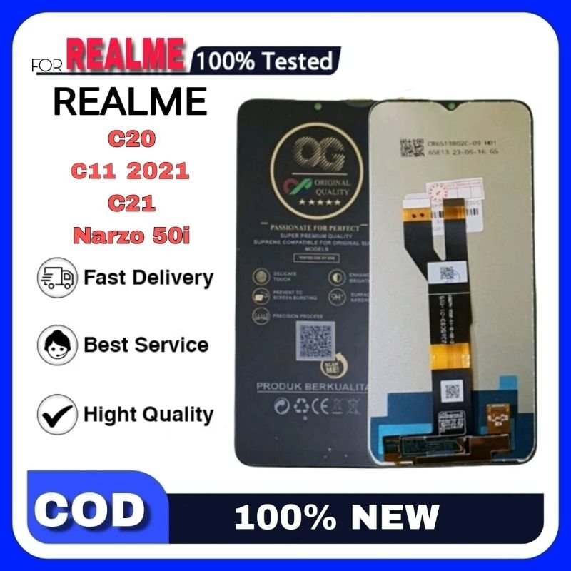 Jual lcd ts touchscreen realme c20 / c21 / c11 2021/narzo 50i | Shopee Indonesia