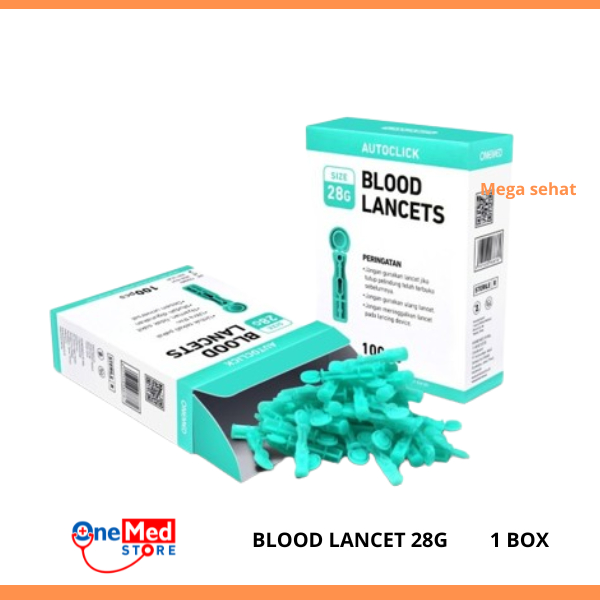 Jual Jarum Blood Lancet 28G Onemed 1 Box isi 100 Pcs | Shopee Indonesia