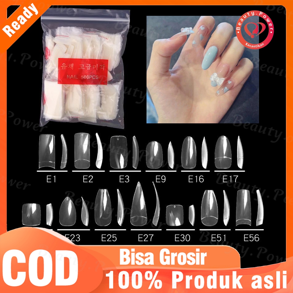 Jual Kuku Palsu Oval / Almond Full TIp Warna Clear /Kuku palsu plastik ...