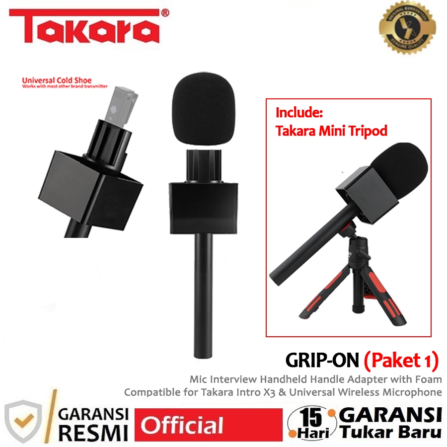 Jual Takara Grip-On Universal Interview Mic Handheld Handle Microphone ...