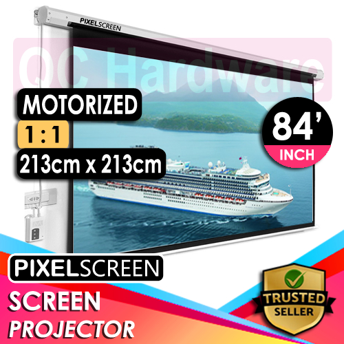 Jual Screen Projector Pixel Motorized 84" Layar Proyektor Pixelscreen ...