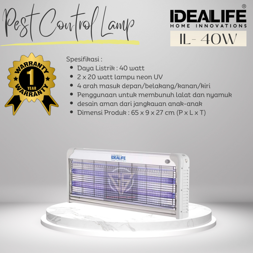 Jual Alat Penangkap Nyamuk Idealife IL40W / Pest Control Lamp / Insect ...