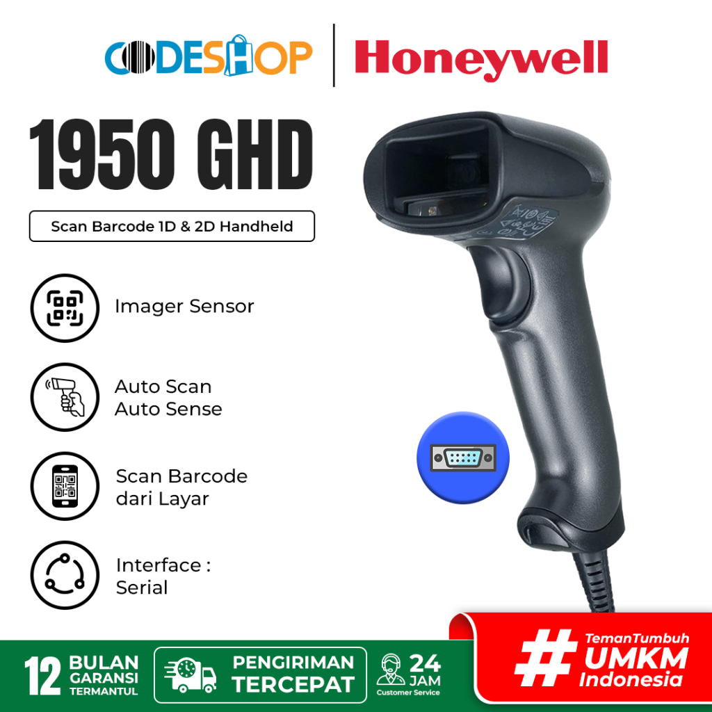 Jual Honeywell 1950 GHD 1D 2D Handheld Barcode Scanner Serial RS-232 ...