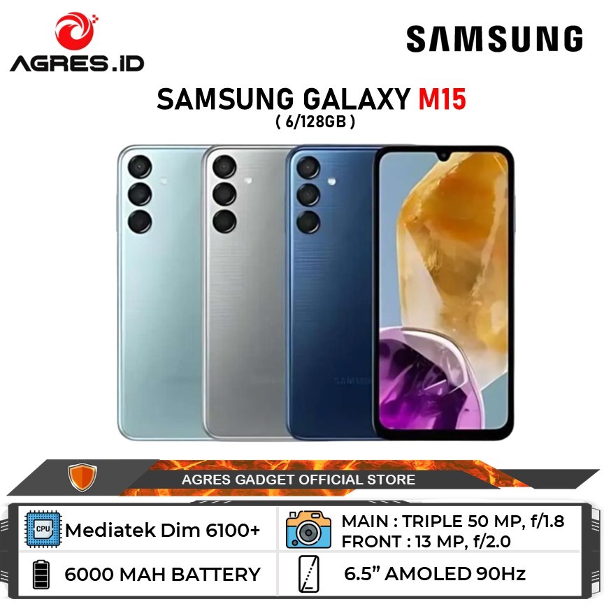 Jual SAMSUNG GALAXY M15 5G 6GB 128GB DARK BLUE LIGHT BLUE GARANSI RESMI ...