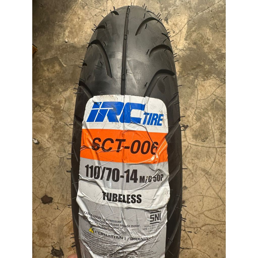 Jual BAN TUBELESS PCX 160 DEPAN MERK IRC 110/70-14 type SCT-006 ...