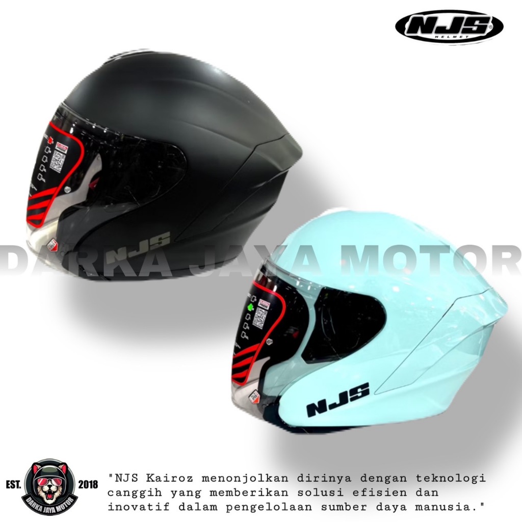 Jual NJS KAIROZ Solid Helm Half Face Helm NJS / NJS KAIROZ NEW Helmet ...