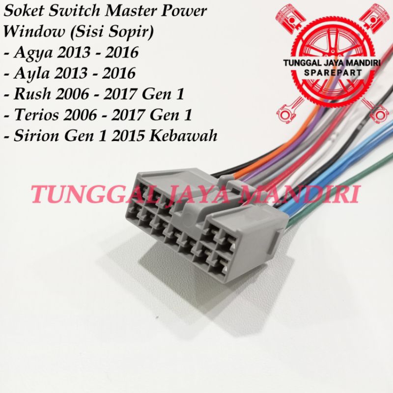 Jual Soket Switch Master Power Window Agya Ayla Rush Terios Sirion ...