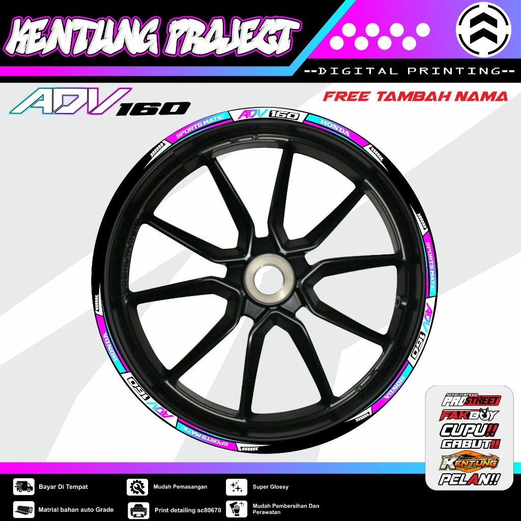 Jual Stiker Velg 14 Inch Honda ADV 160 Racing Lis List Variasi STIKER ...