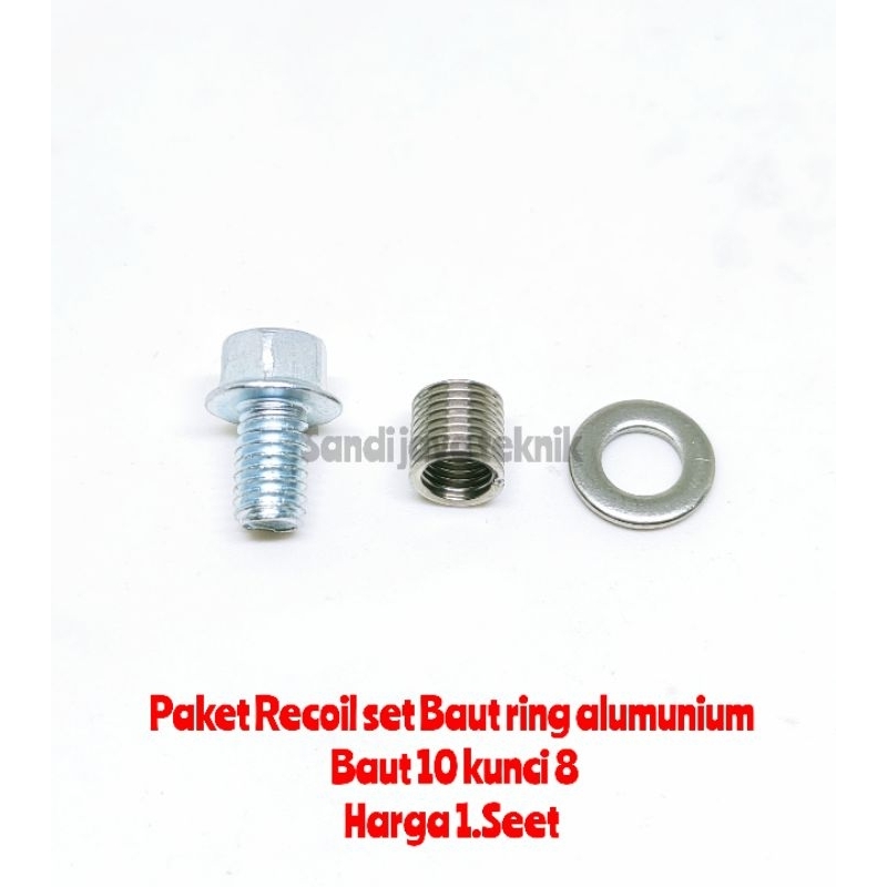Jual Paket Recoil set Baut 10 kunci 8 set ring alumunium ( Recoil M6 x ...